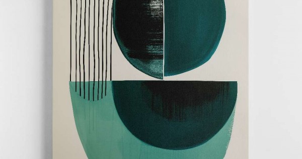 Midcentury Teal Geometric Shapes 1 Wall Art