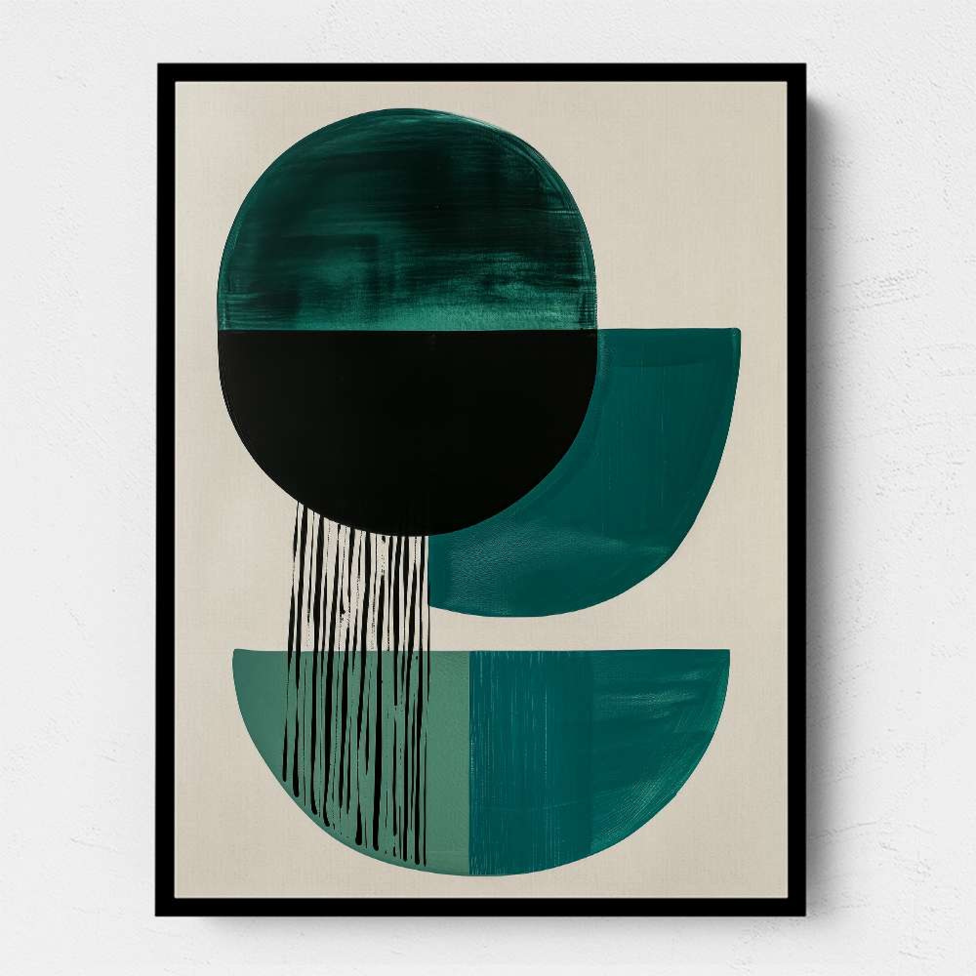 Midcentury Teal Geometric Shapes 5 Wall Art