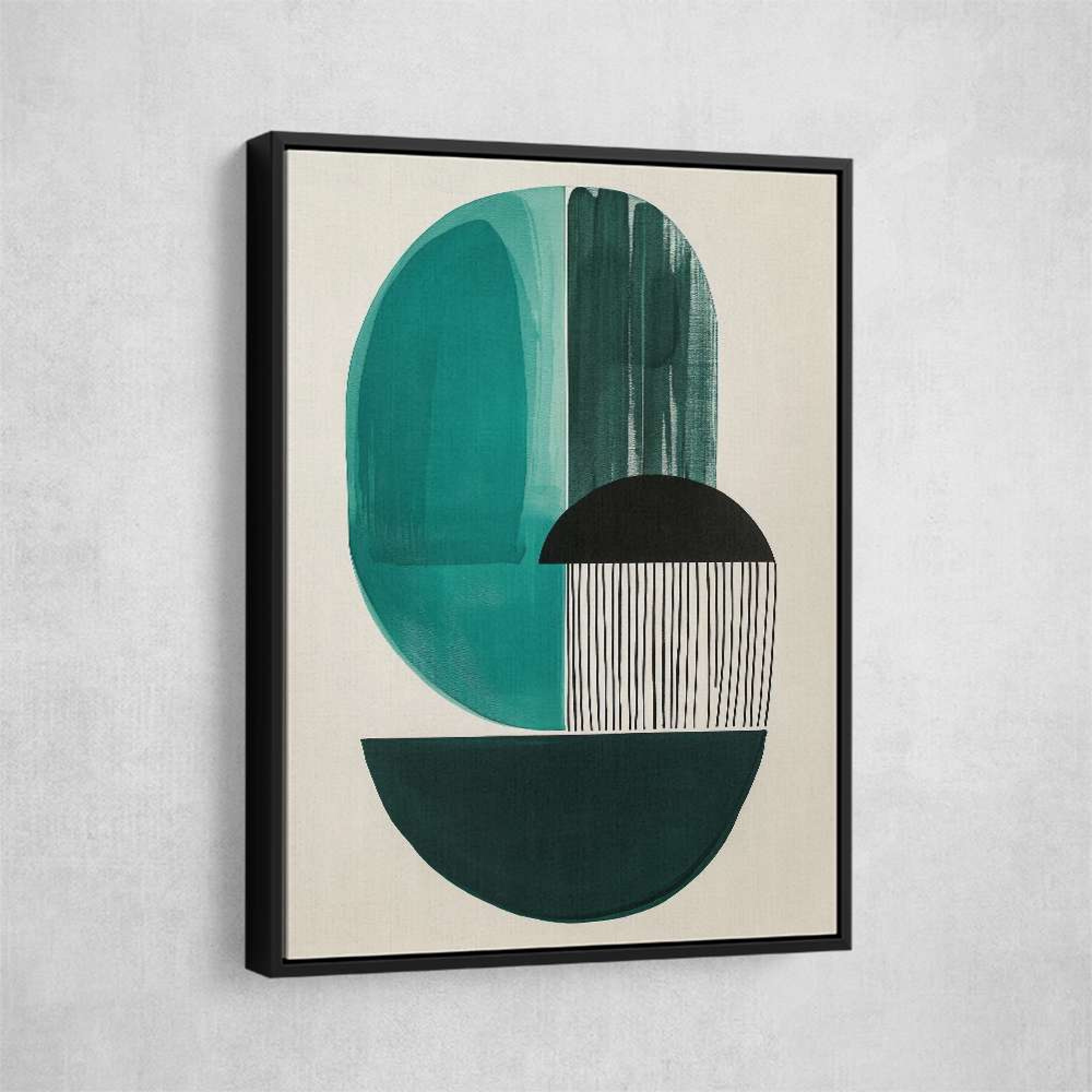 Midcentury Teal Geometric Shapes 6 Wall Art