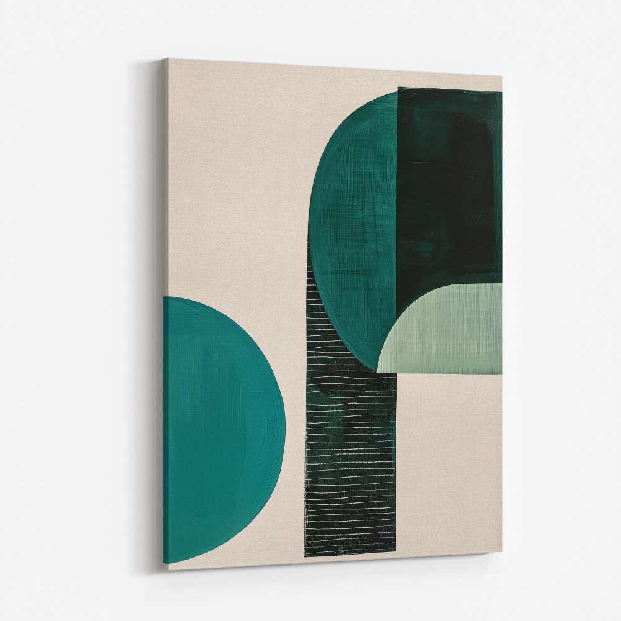 Midcentury Teal Geometric Shapes 7 Wall Art