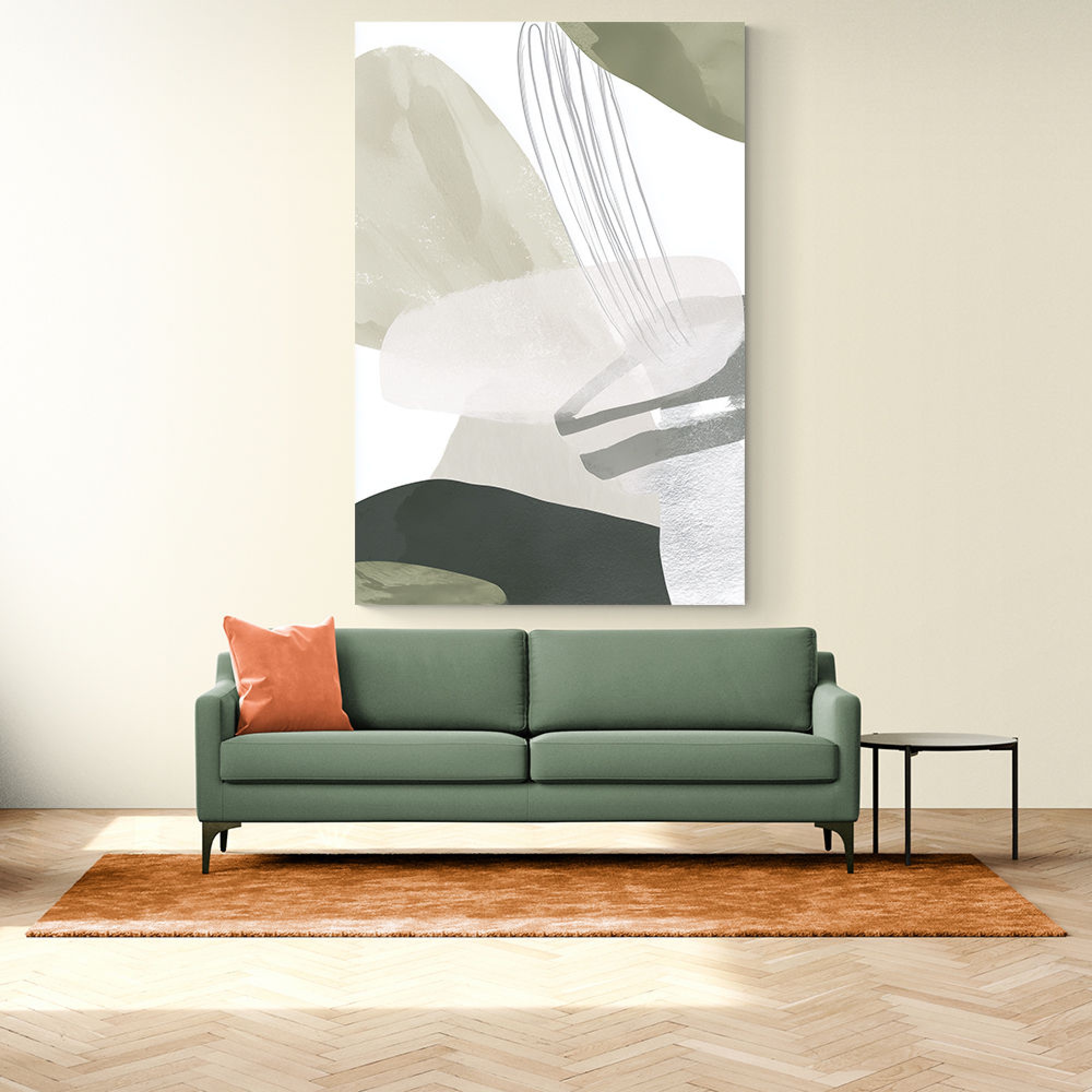 Minimalist Abstract Collage With Overlapping Organic Shapes 25 – Green ...