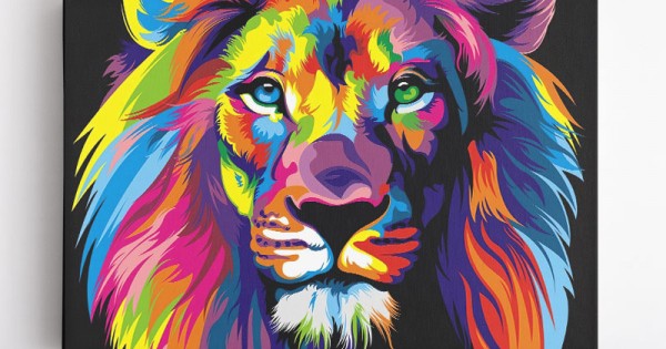 Lion Multicolour Wall Art