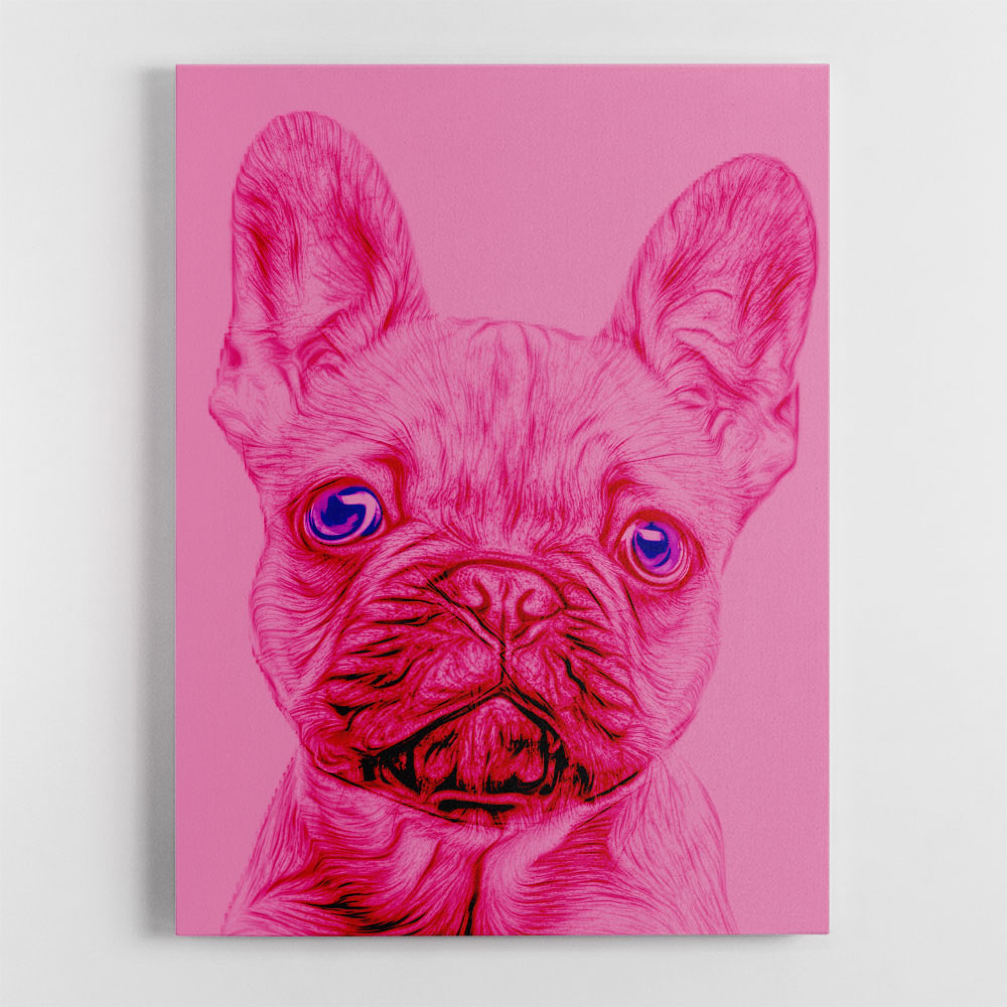 Pink French Bulldog Wall Art
