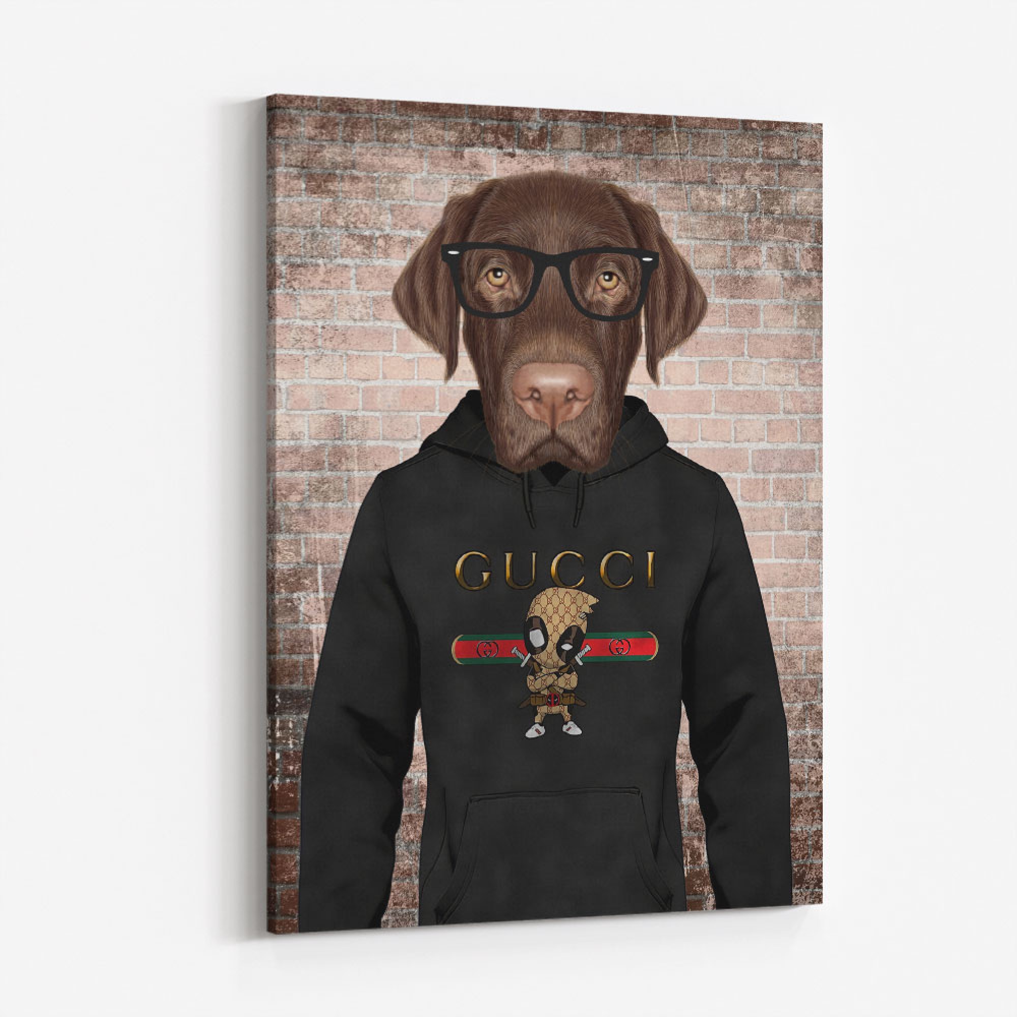 Chocolate Labrador Hoodie Wall Art