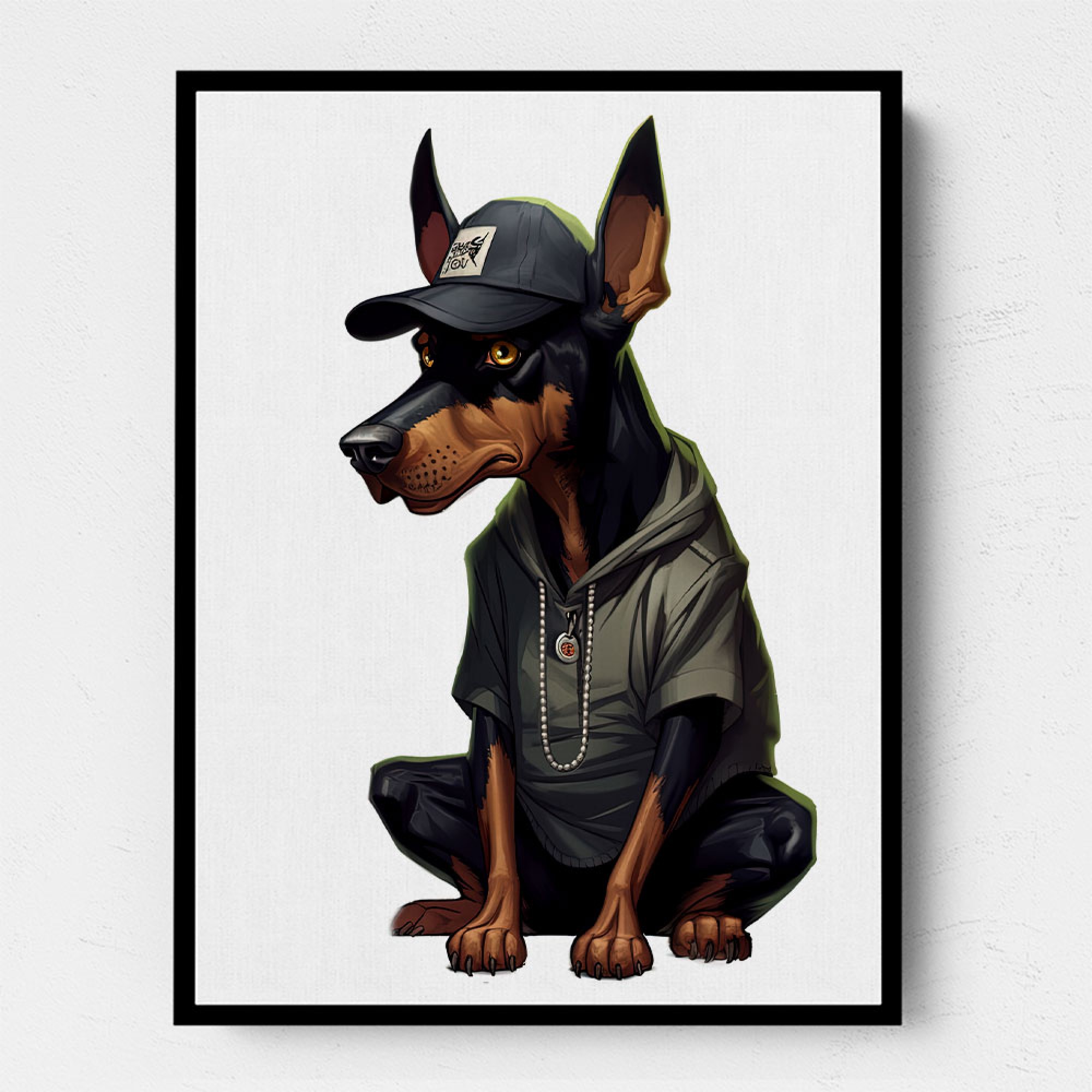 Doberman Cartoon 1 Wall Art