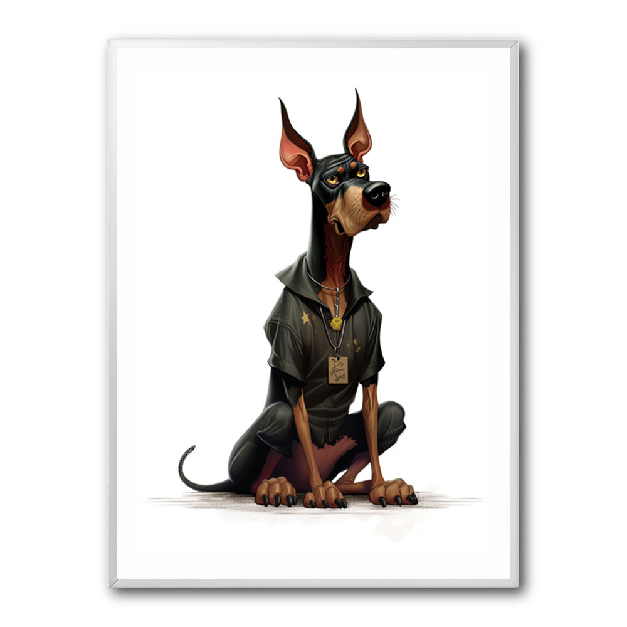 Doberman Cartoon 2 Wall Art