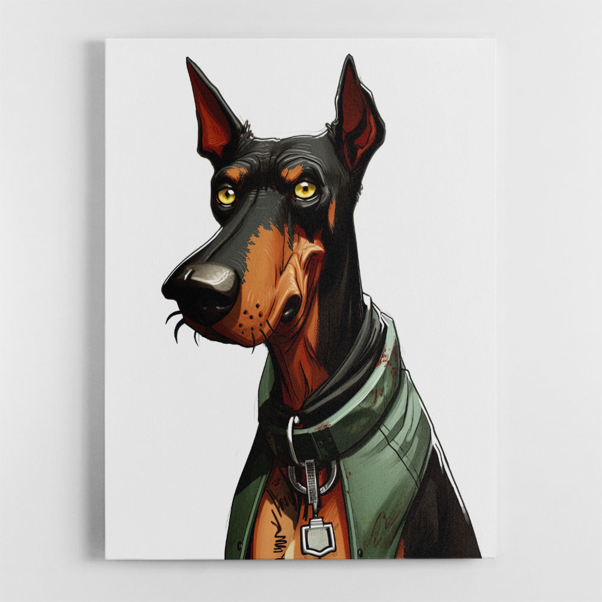 Doberman Cartoon 3 Wall Art