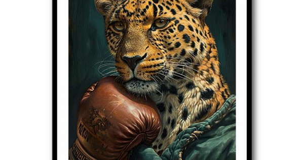 Leopard Boxer Wall Art