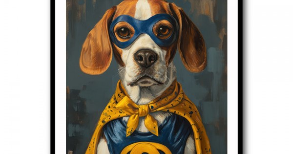 Beagle Superhero Wall Art
