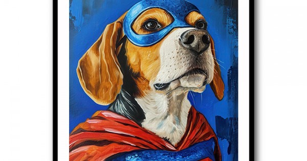 Beagle Superhero 3 Wall Art