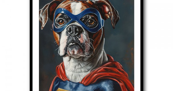 Boxer Dog Superhero 2 Wall Art
