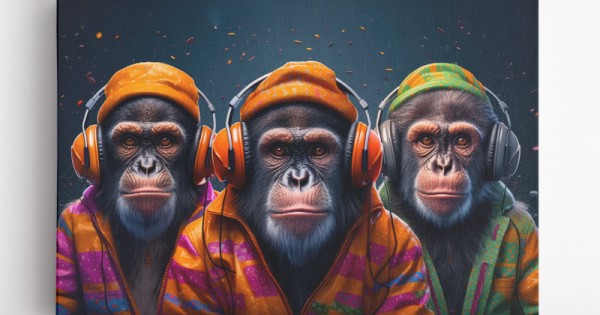 Three Chimps Punk Wall Art