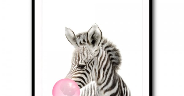 Zebra Bubble Gum Wall Art