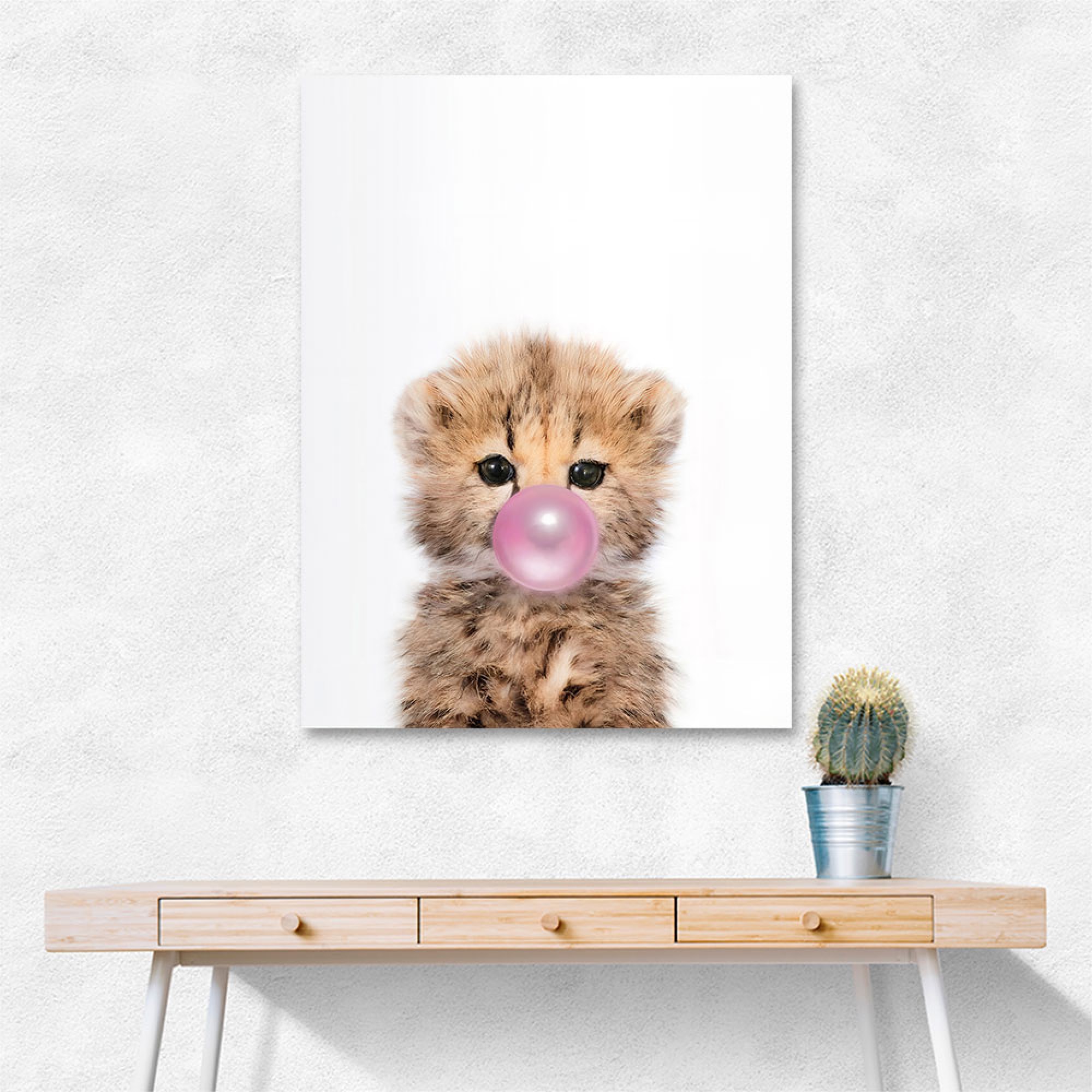 Cheetah Bubble Gum Wall Art
