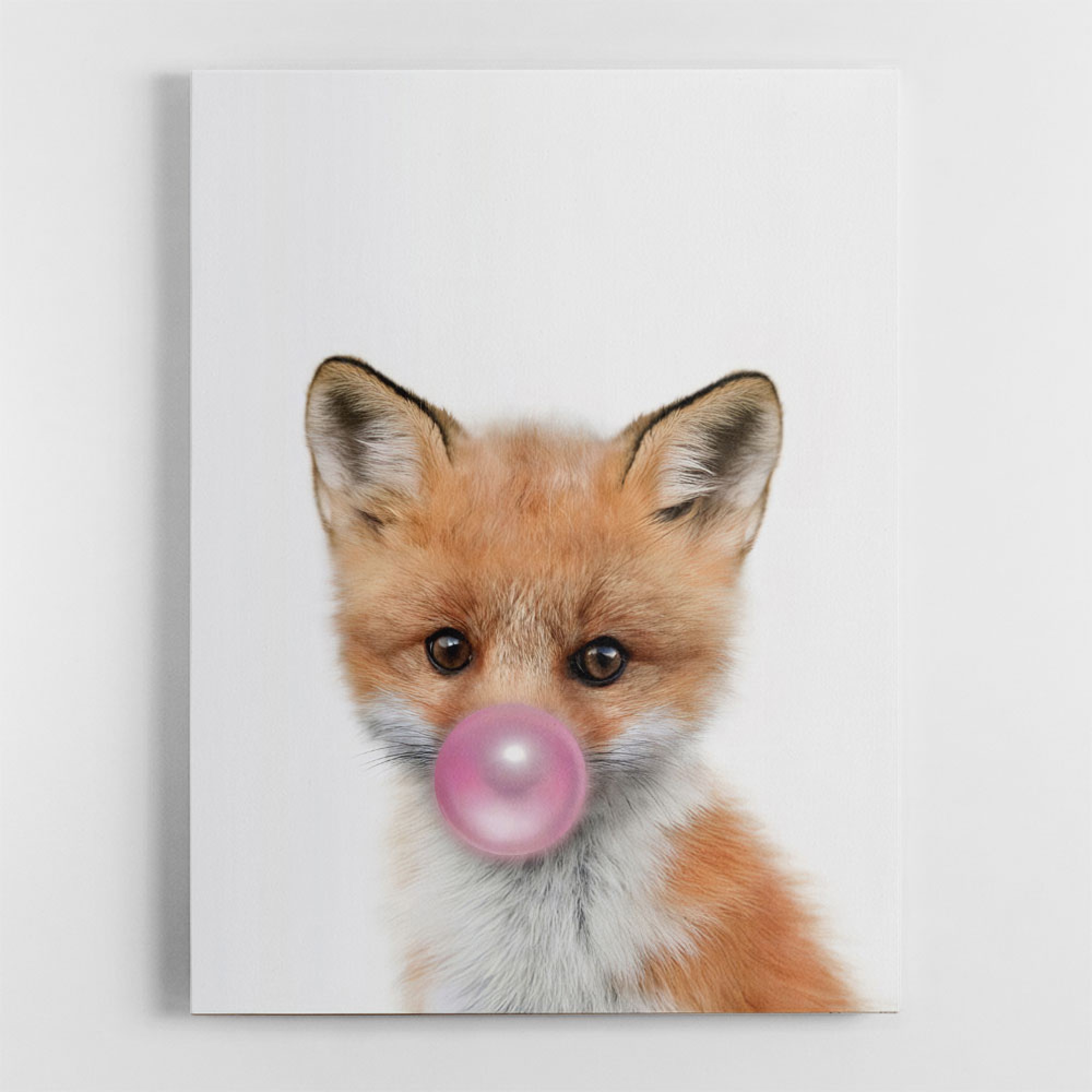 Baby Fox Bubble Gum Wall Art