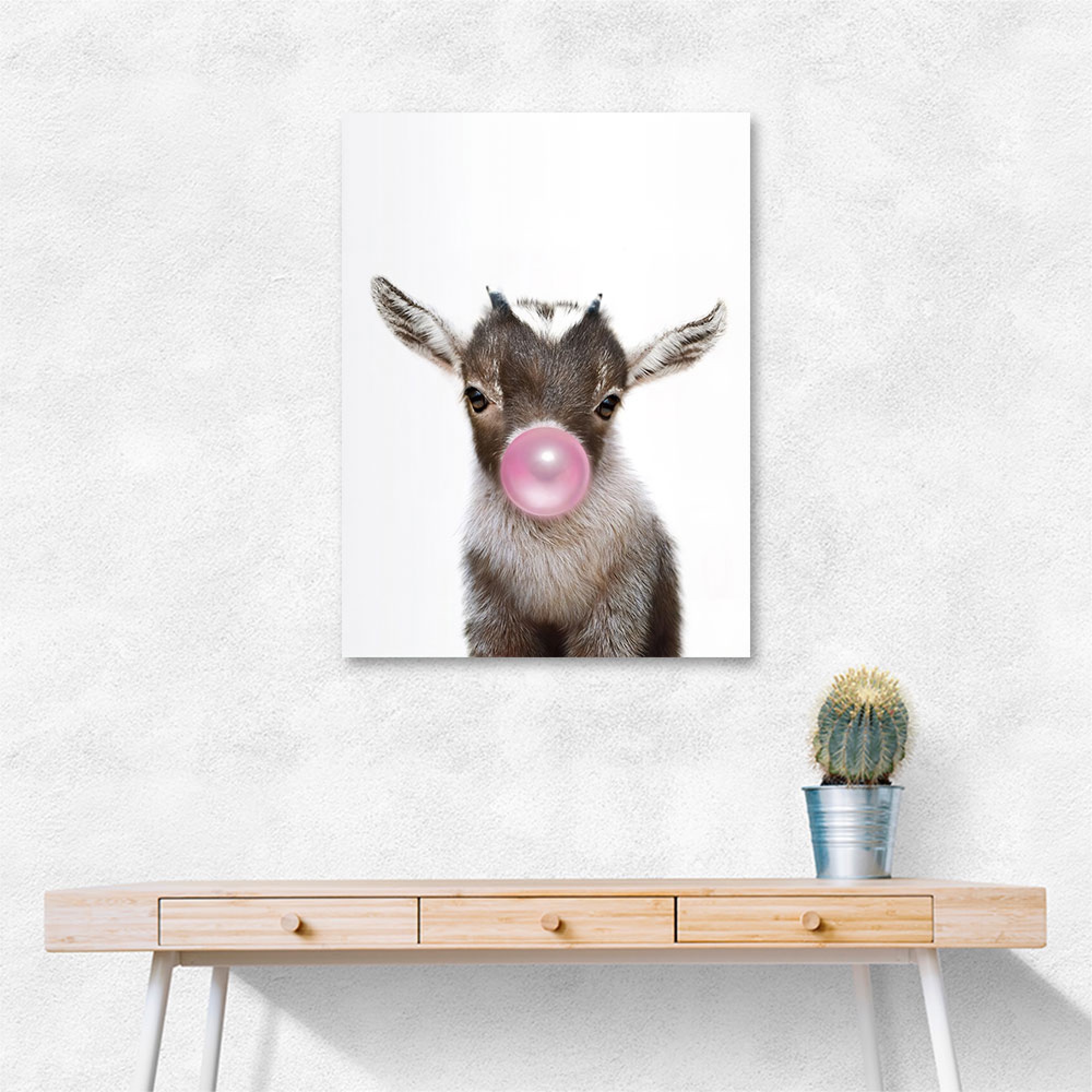 Baby Goat Bubble Gum Wall Art