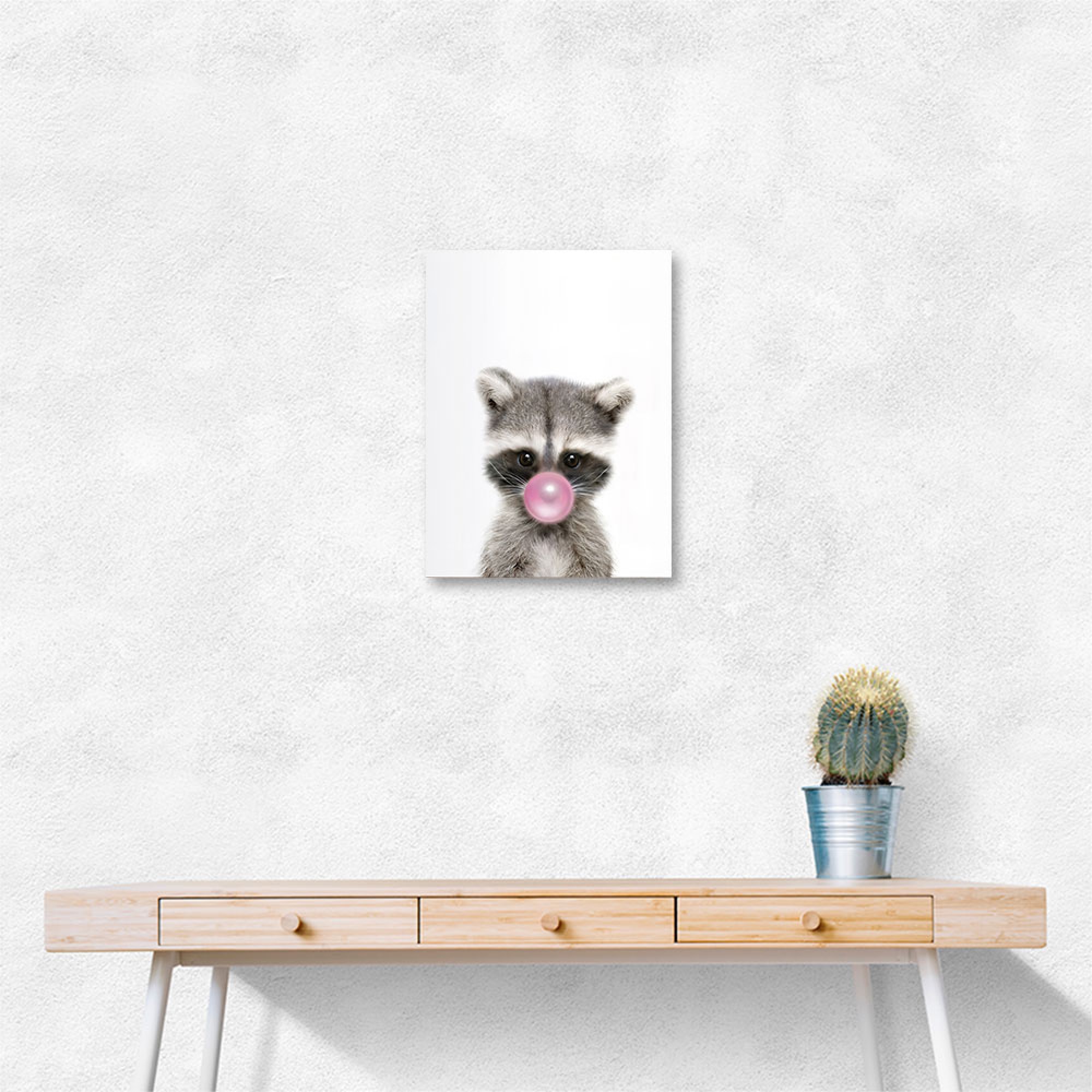 Raccoon Bubble Gum Wall Art