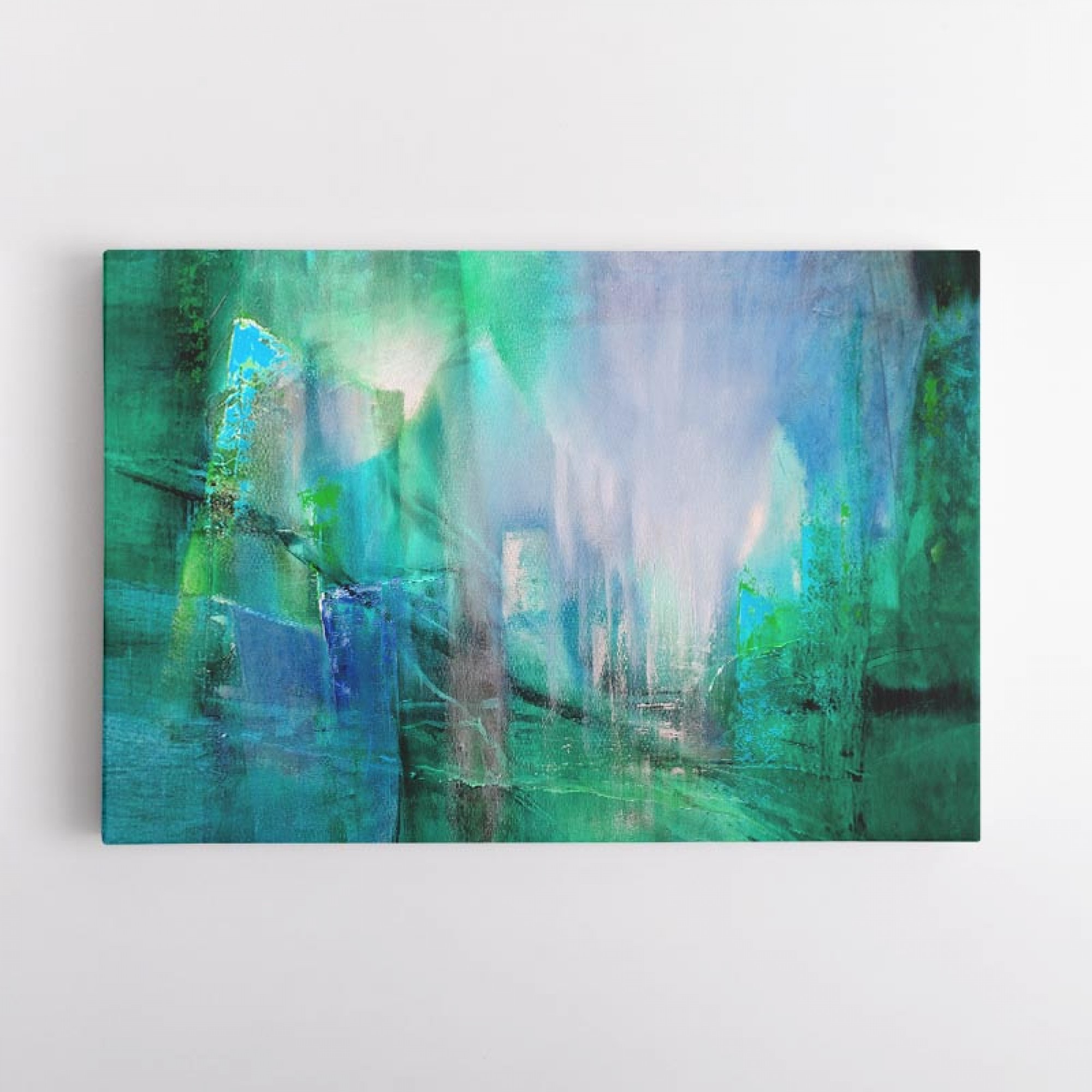 Transparency Turquoise Abstract Wall Art