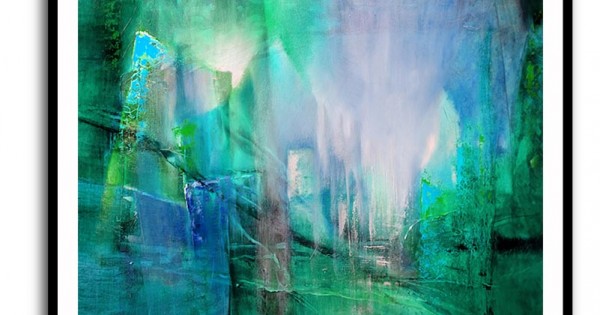 Transparency Turquoise Abstract Wall Art