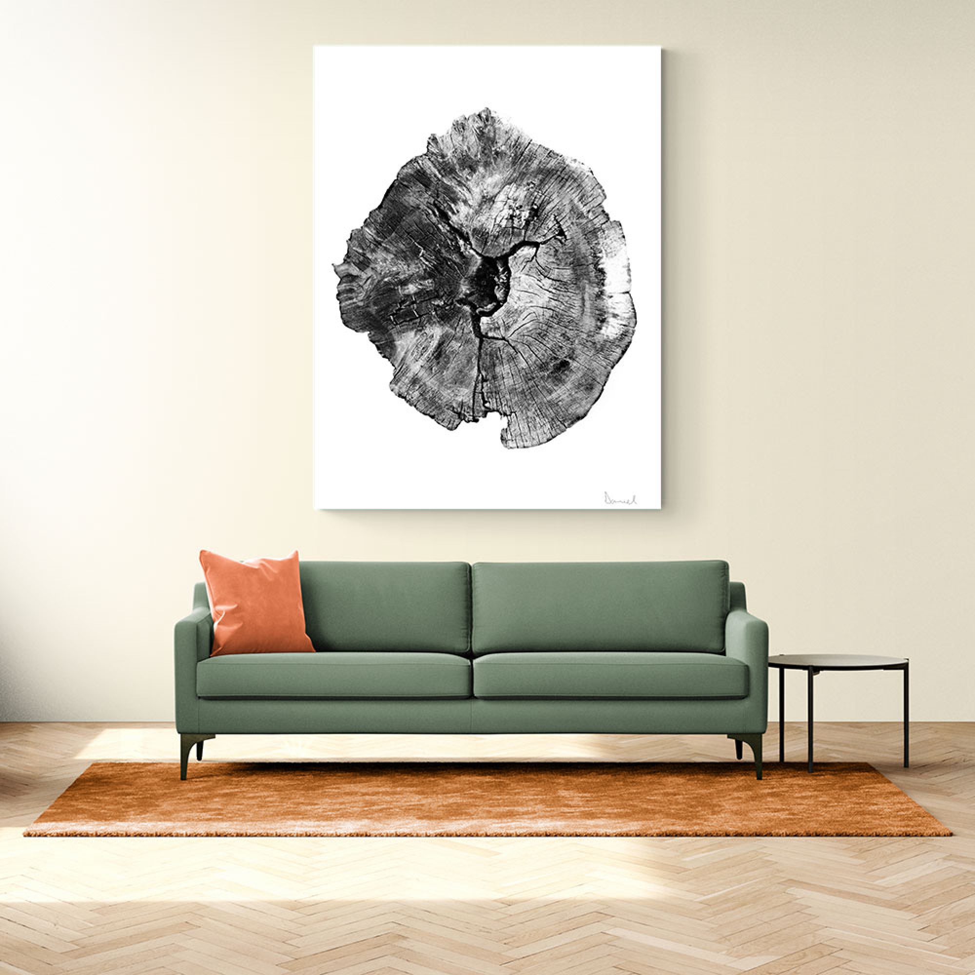 Oak Log Abstract Wall Art