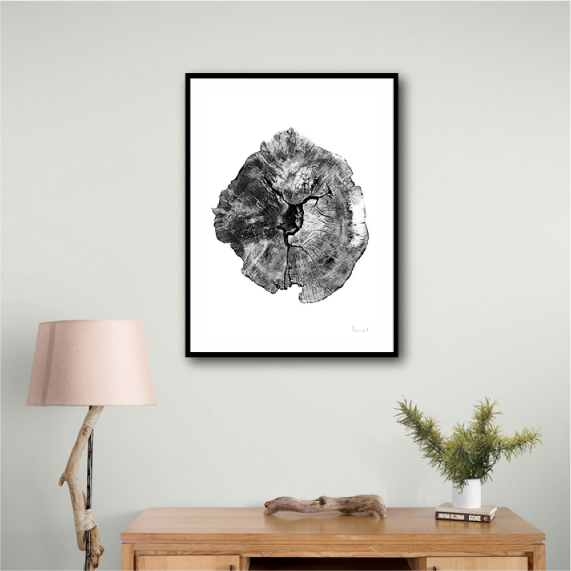 Oak Log Abstract Wall Art