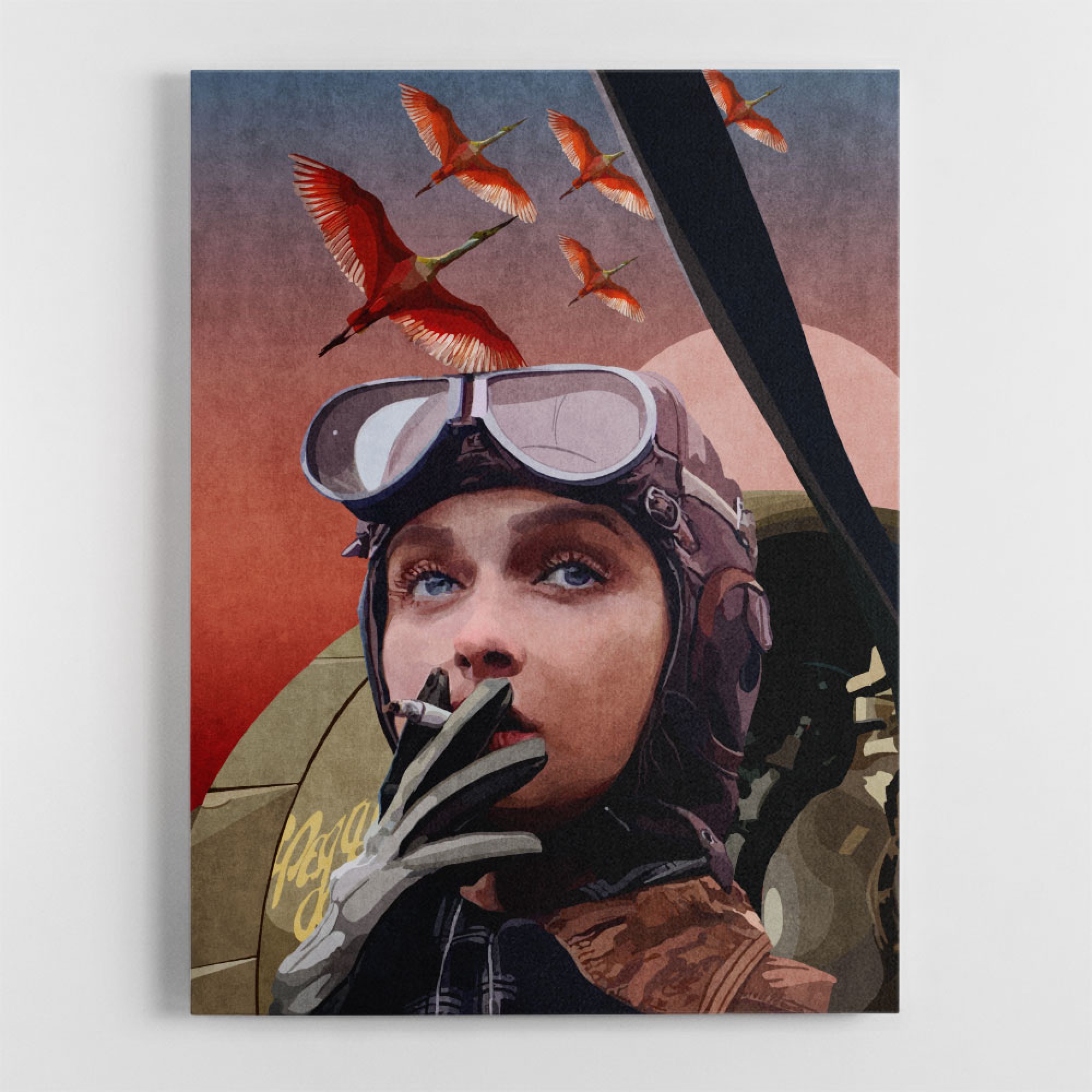 Woman Pilot Wall Art