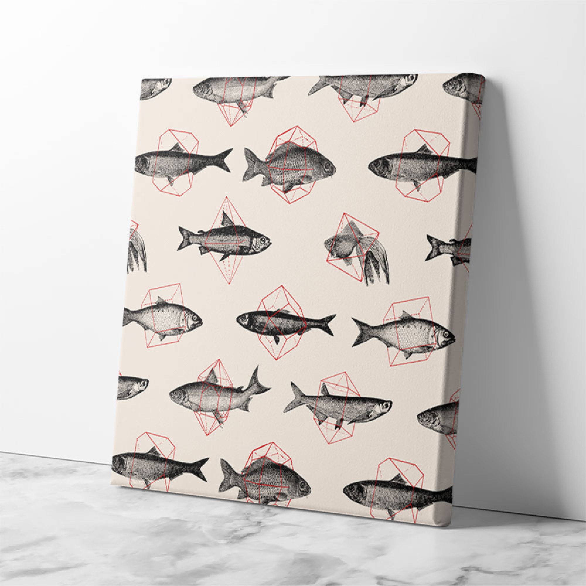 Fish In Geometrics NAo1 Wall Art