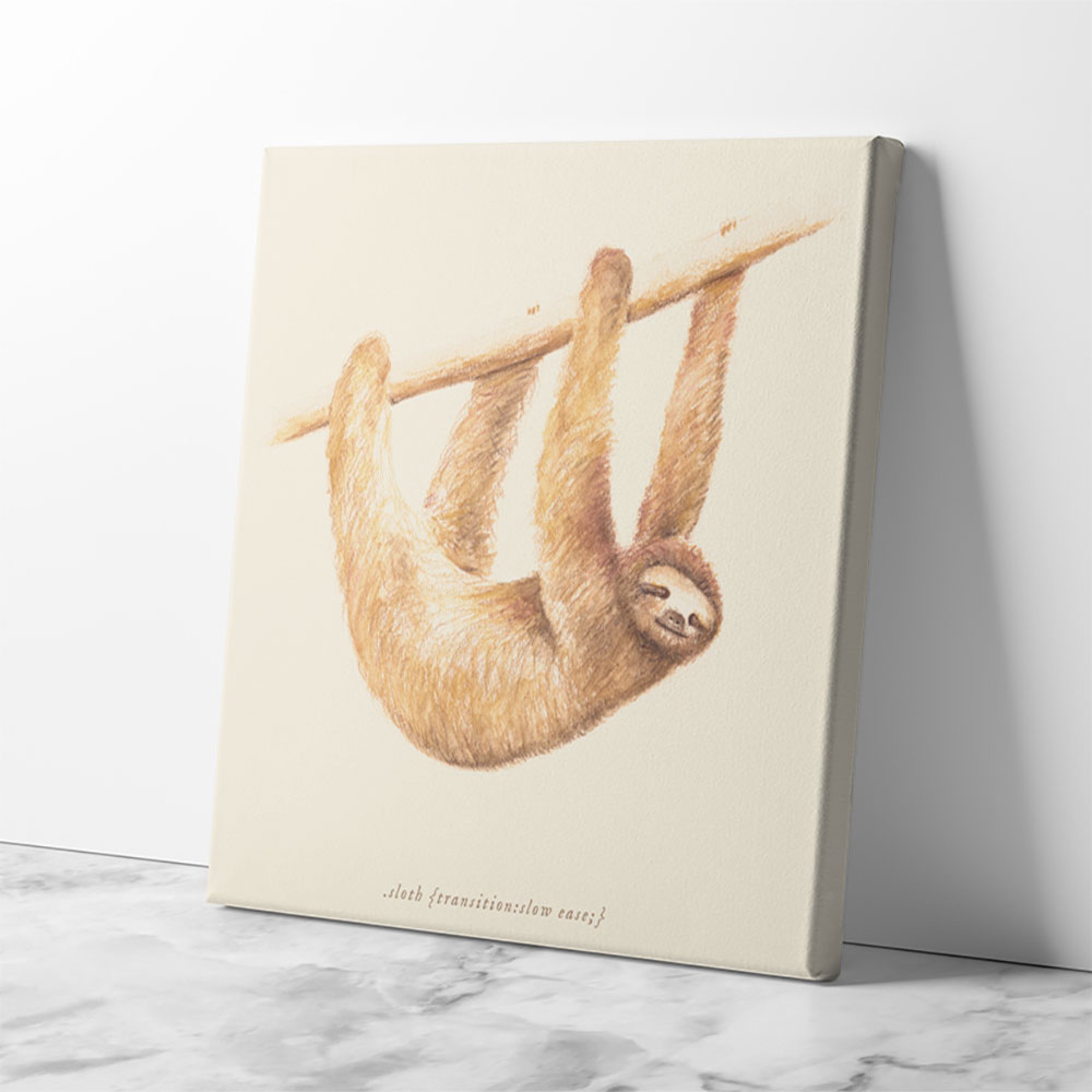 Css Animals Sloth Wall Art