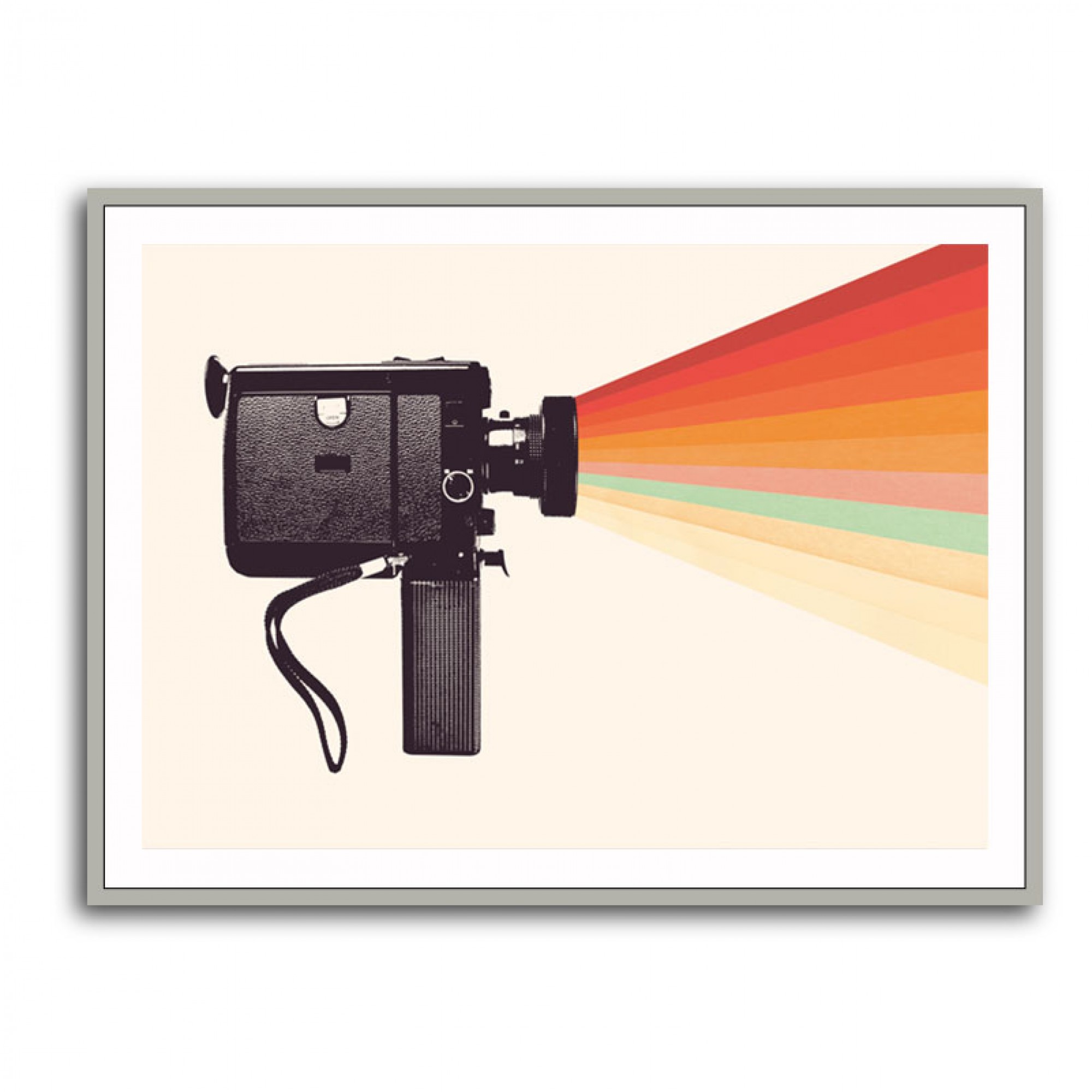 Movie Camera Rainbow Wall Art