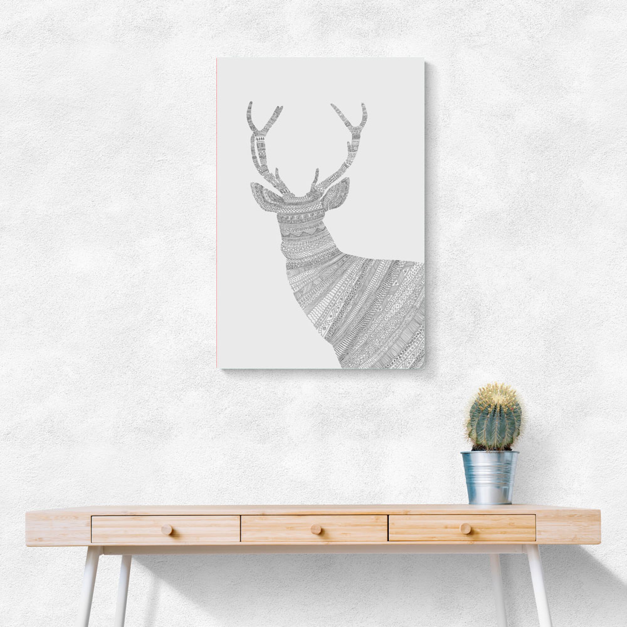 Stag Grey Wall Art