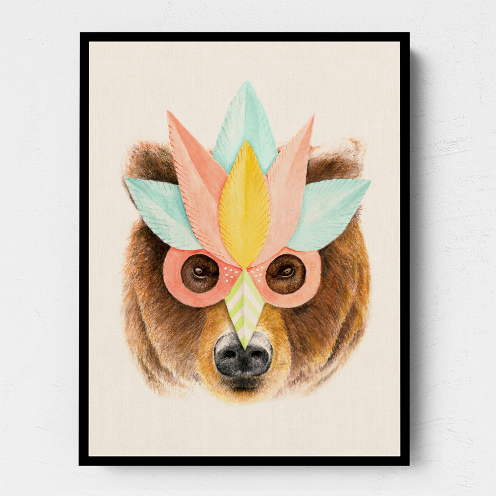 Bear Paper Mask Wall Art