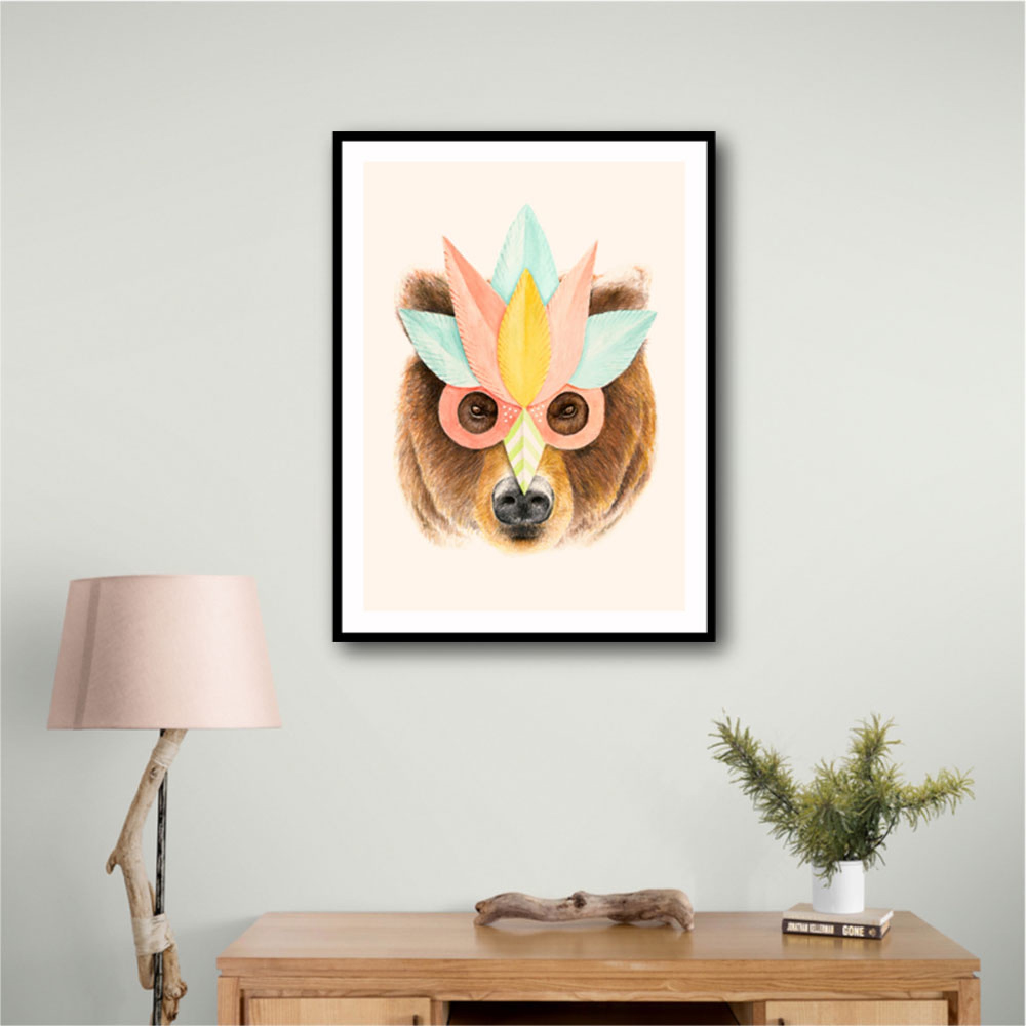 Bear Paper Mask Wall Art