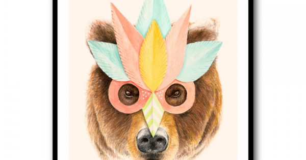 Bear Paper Mask Wall Art