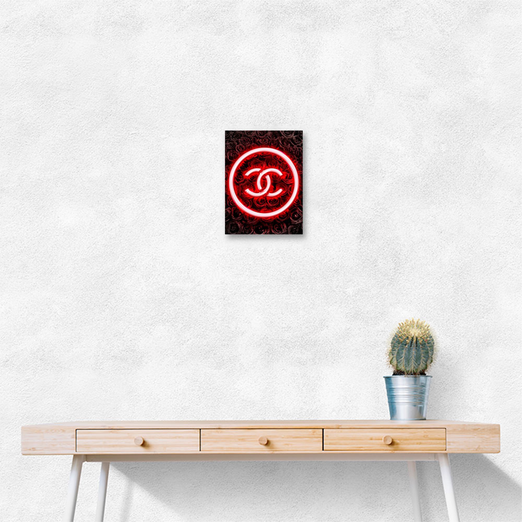 Chanel Logo Neon Style Wall Art