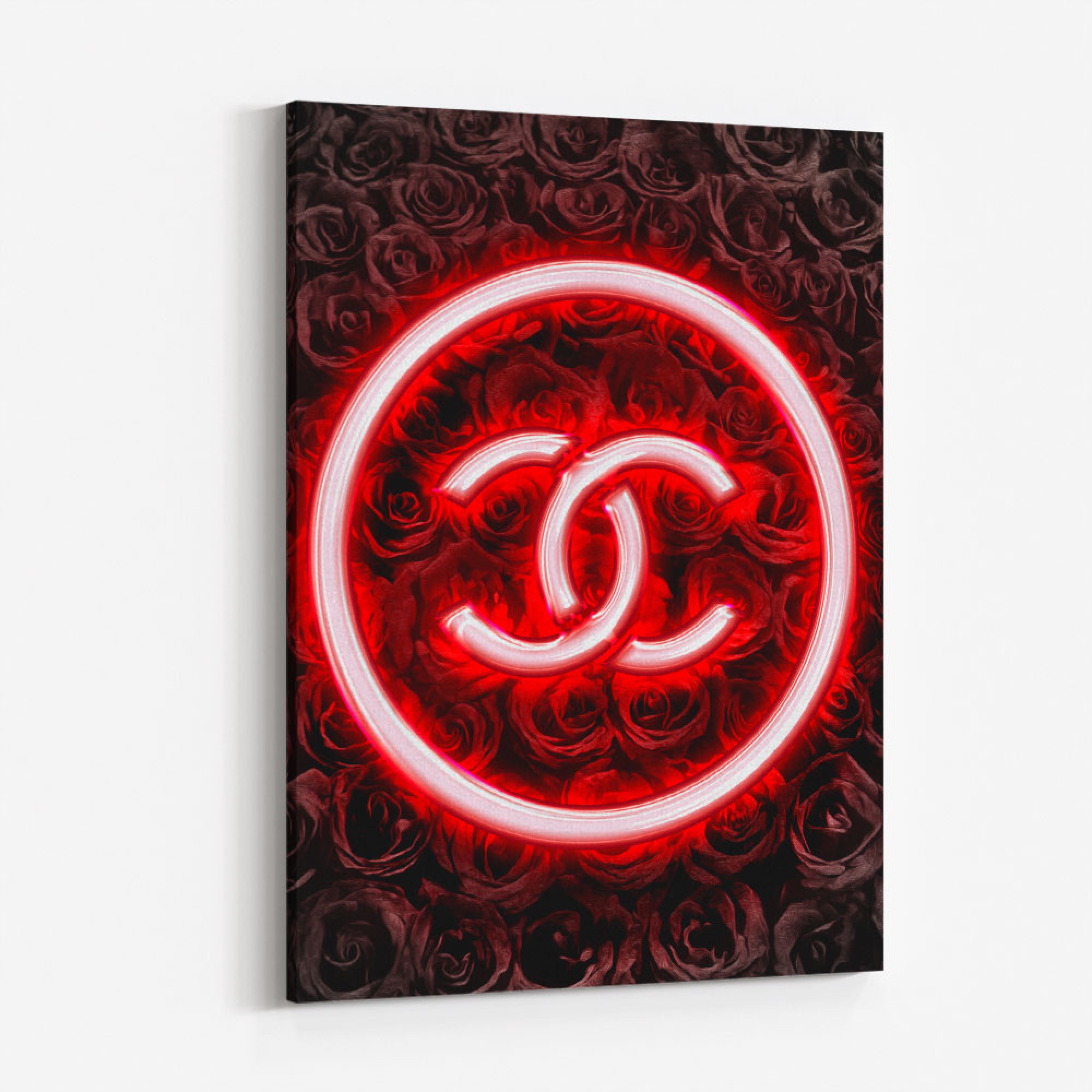 Chanel Logo Neon Style Wall Art