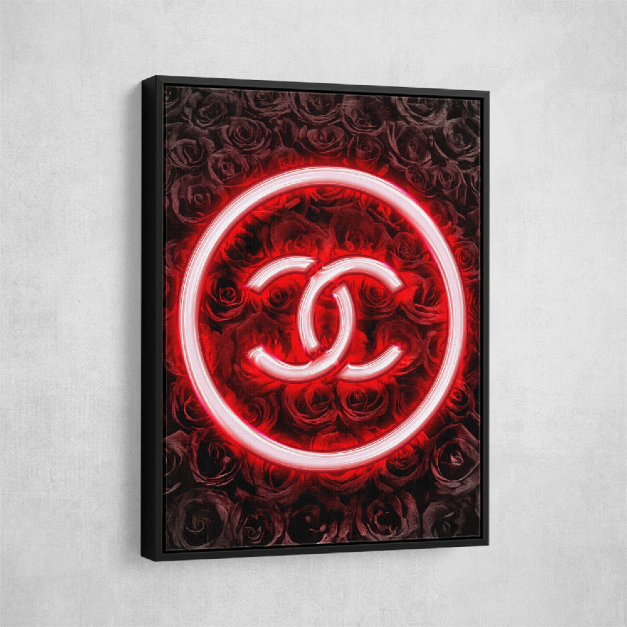 Chanel Logo Neon Style Wall Art