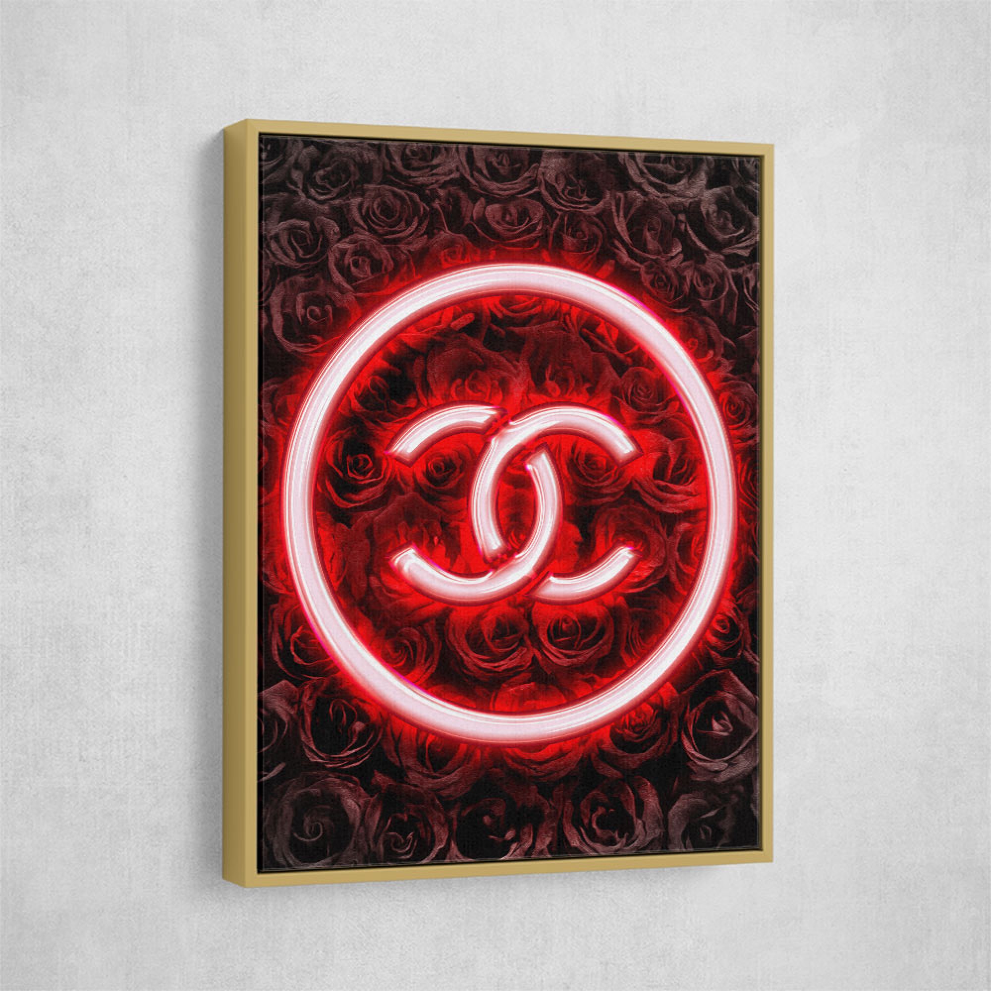 Chanel Logo Neon Style Wall Art