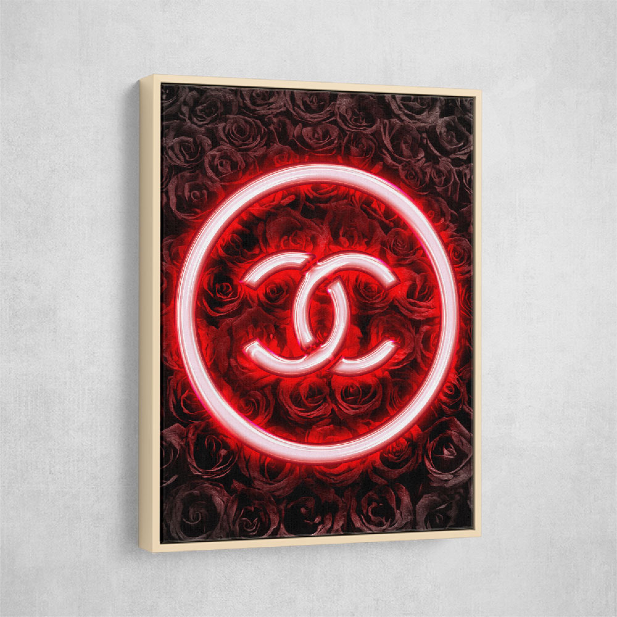 Chanel Logo Neon Style Wall Art