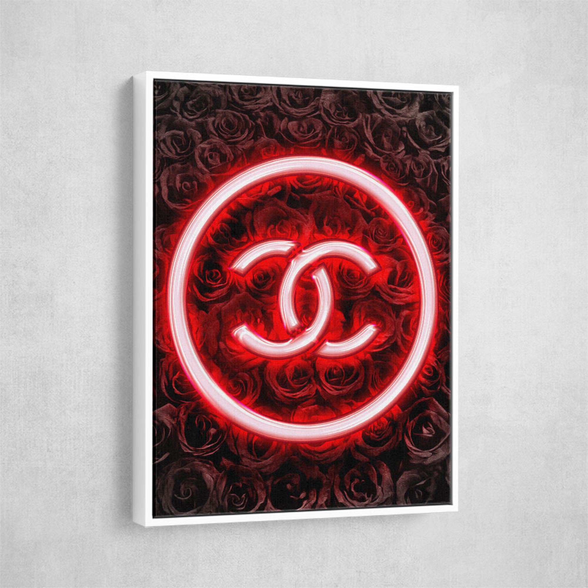 Chanel Logo Neon Style Wall Art