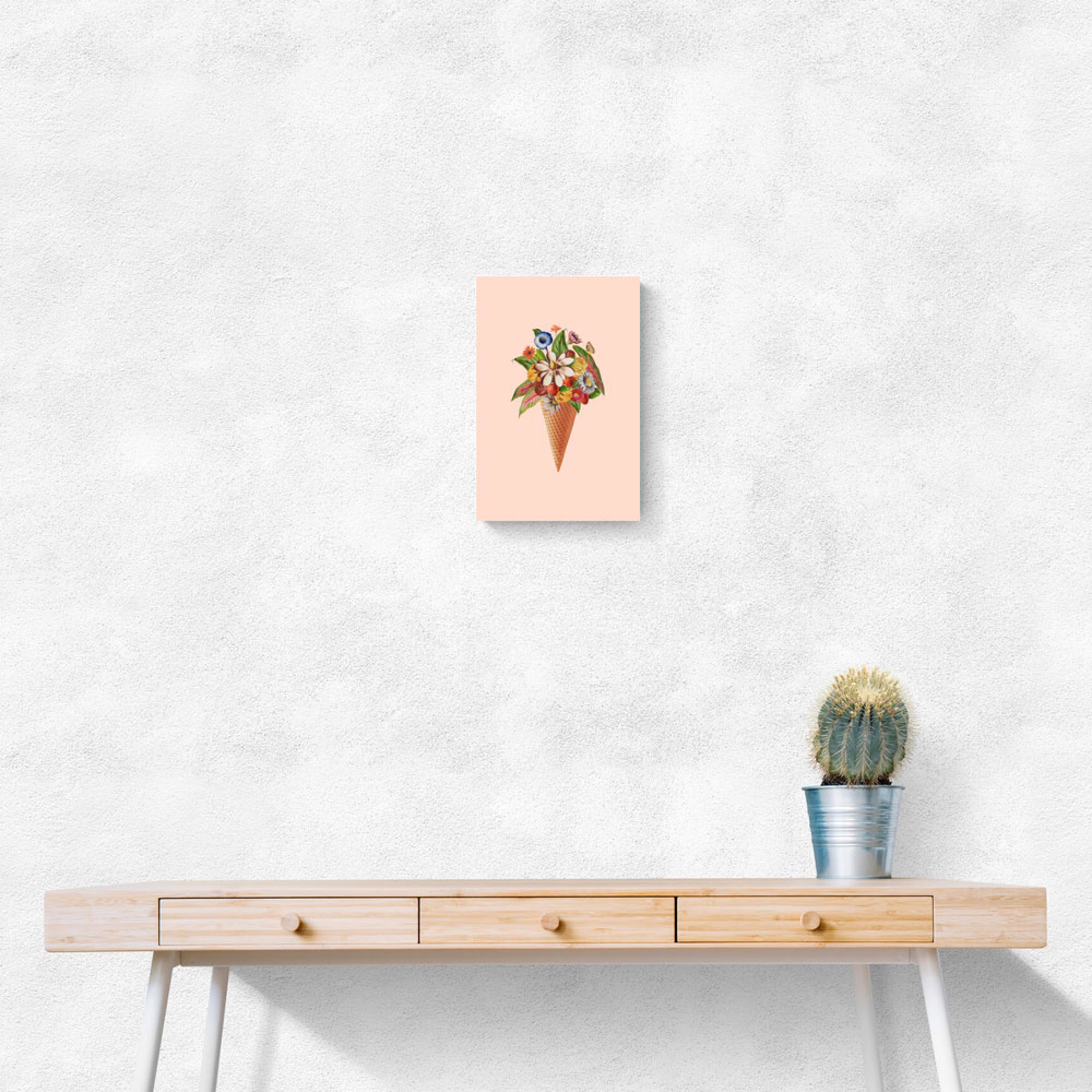 Botanical Pink Ice Cream Wall Art