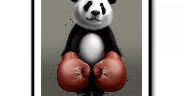 Panda Boxer Wall Art