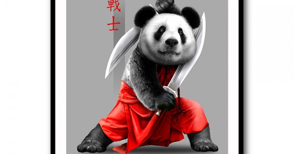 Fighting Panda Wall Art