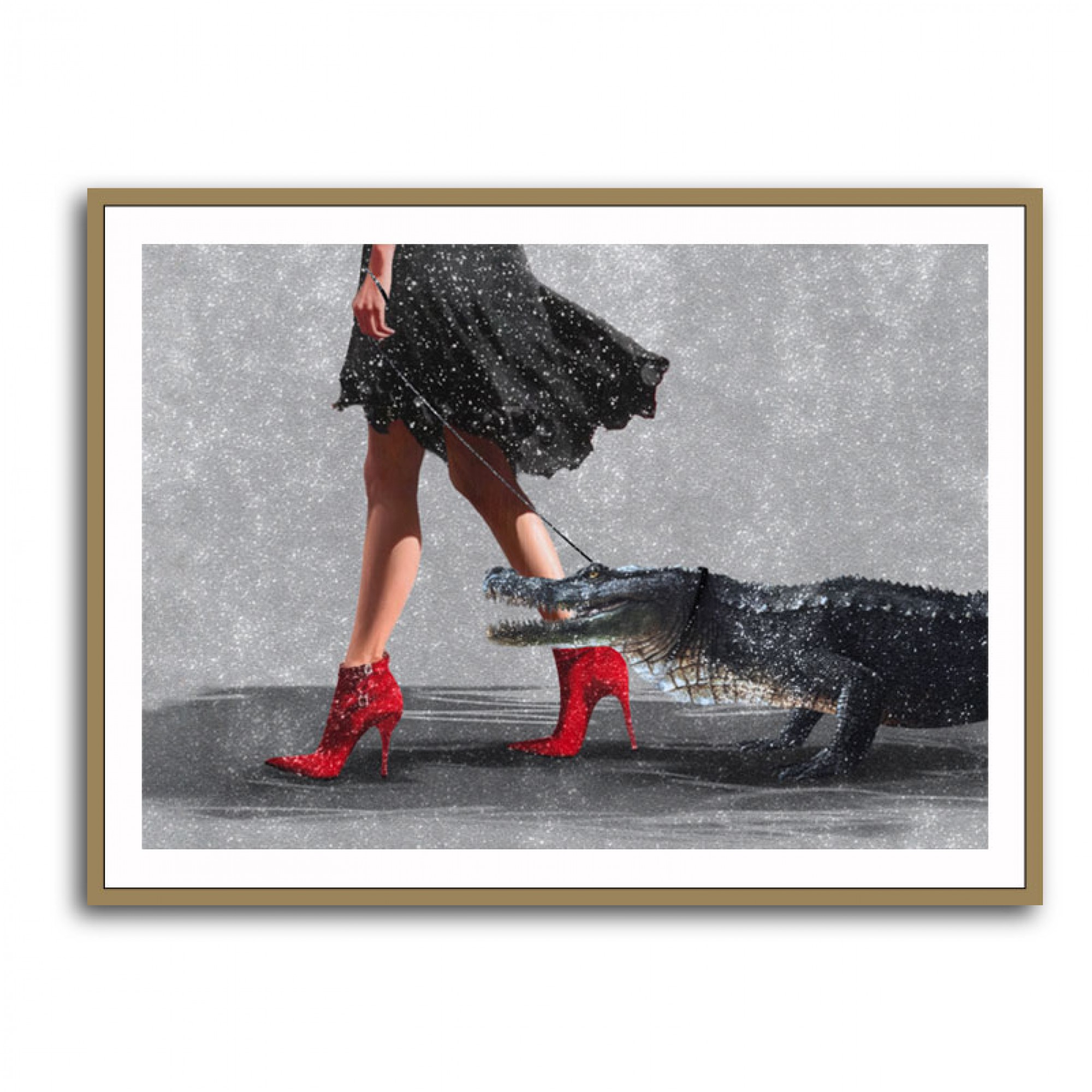 A Lady and Her Crocodile Wall Art