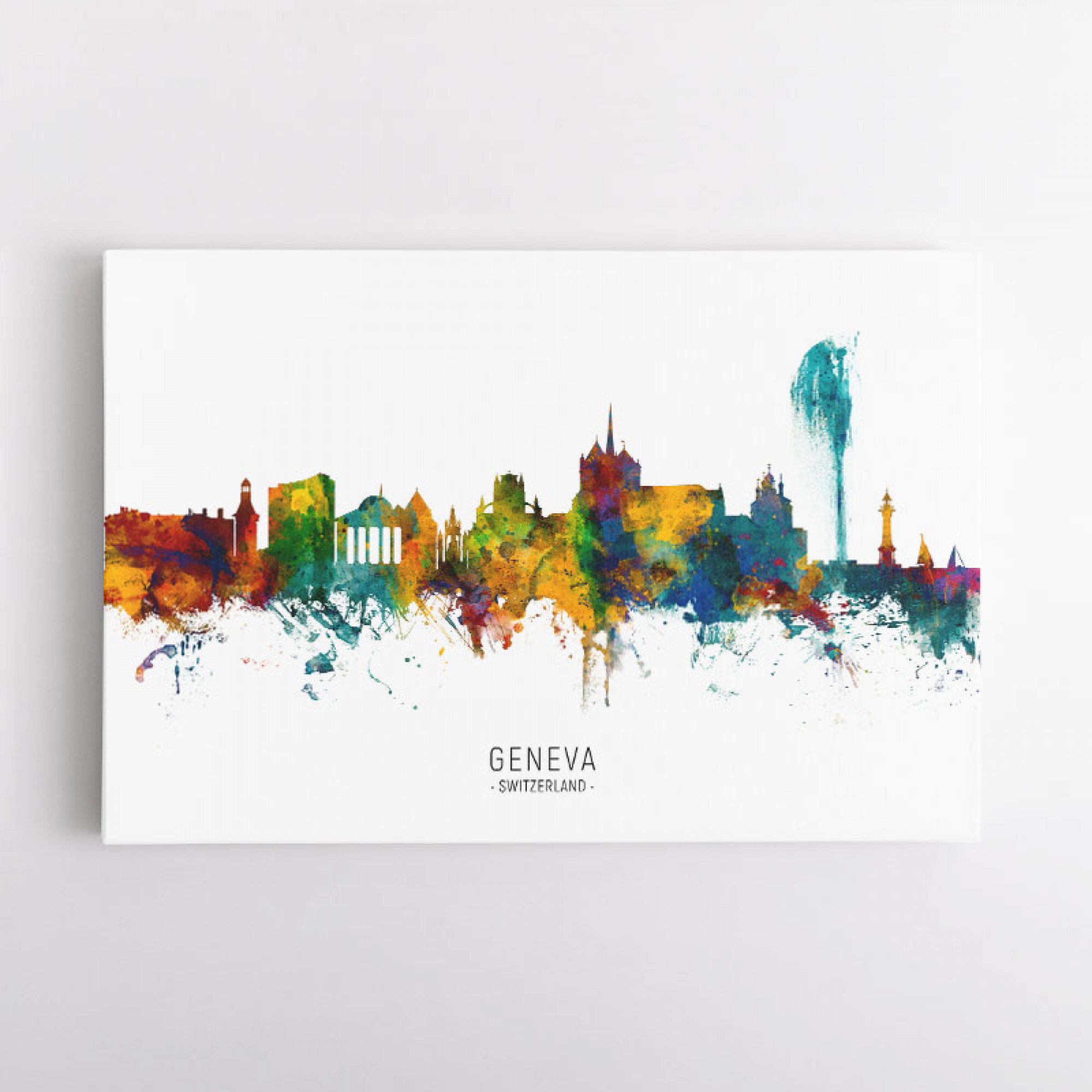 Geneva Switzerland Skyline Wall Art