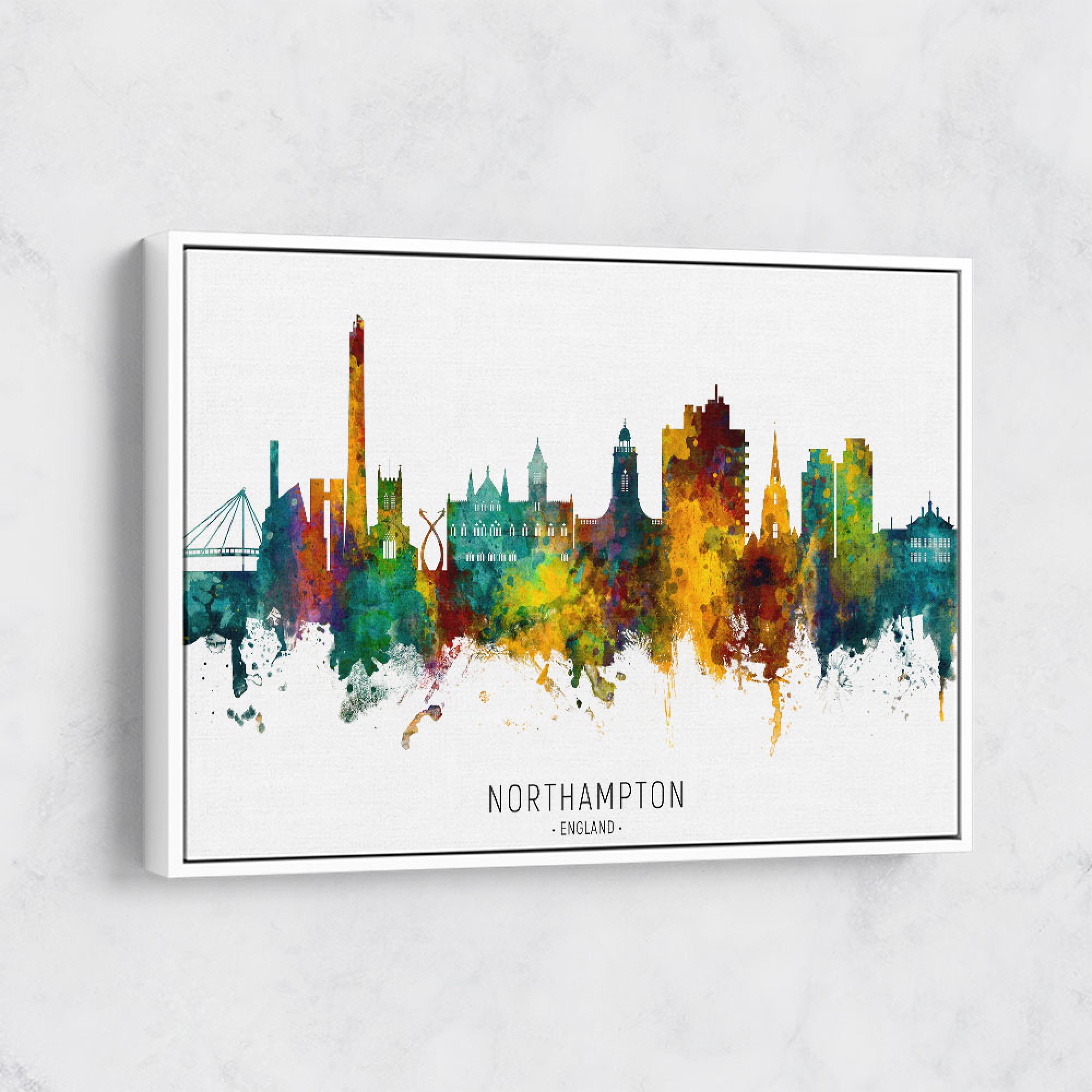 Northampton England Skyline Wall Art