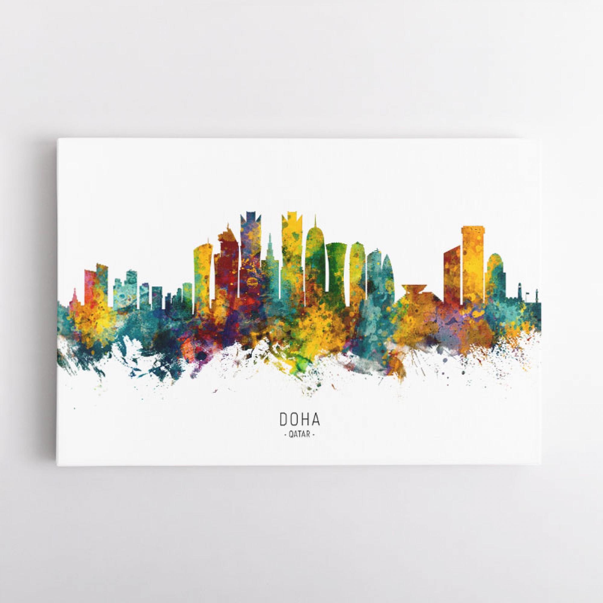 Doha Qatar Skyline Wall Art