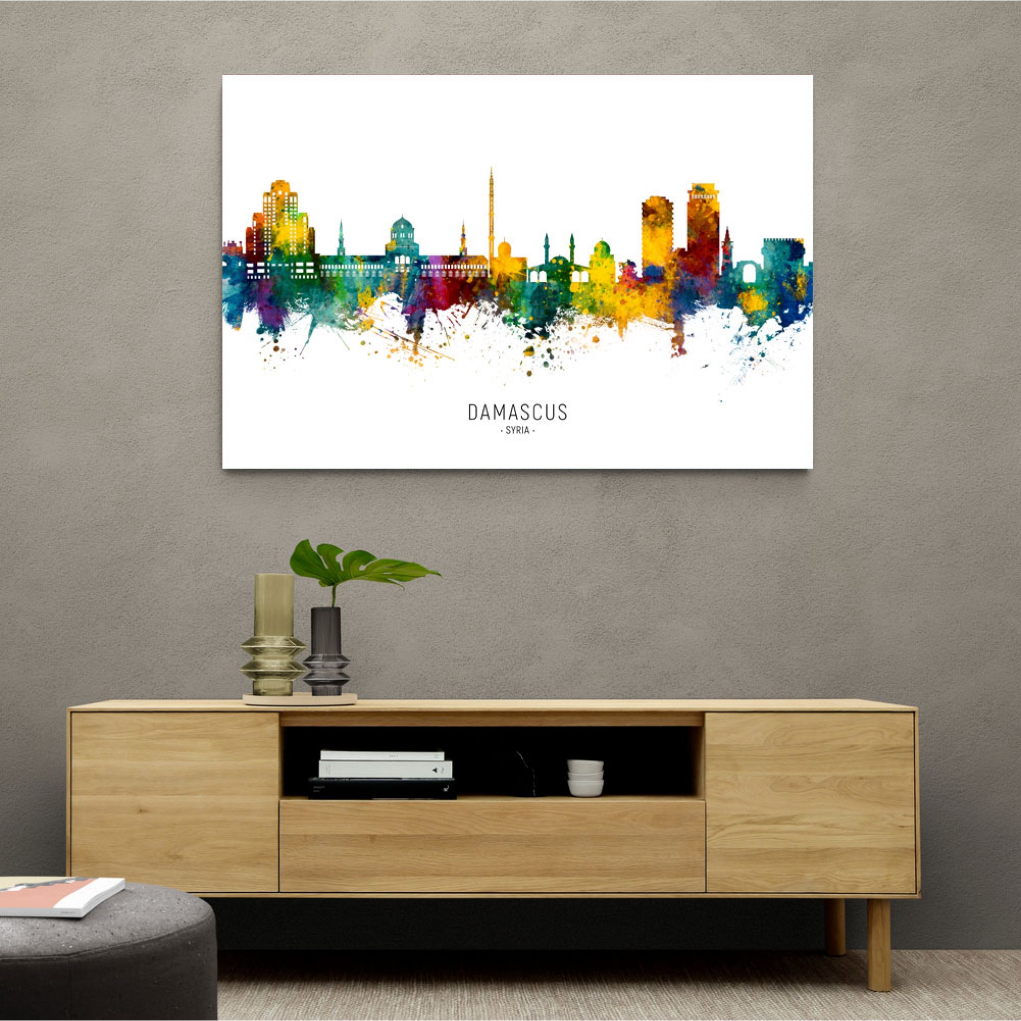 Damascus Syria Skyline Wall Art