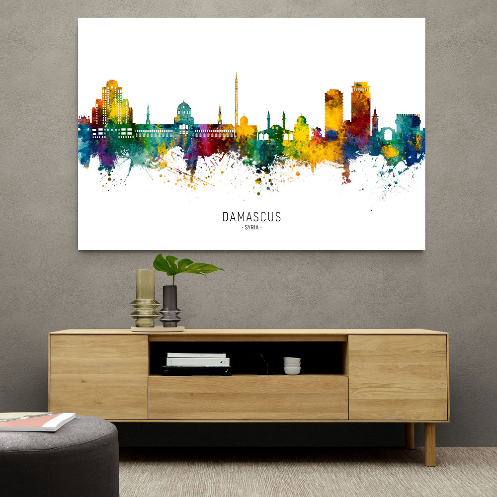 Damascus Syria Skyline Wall Art