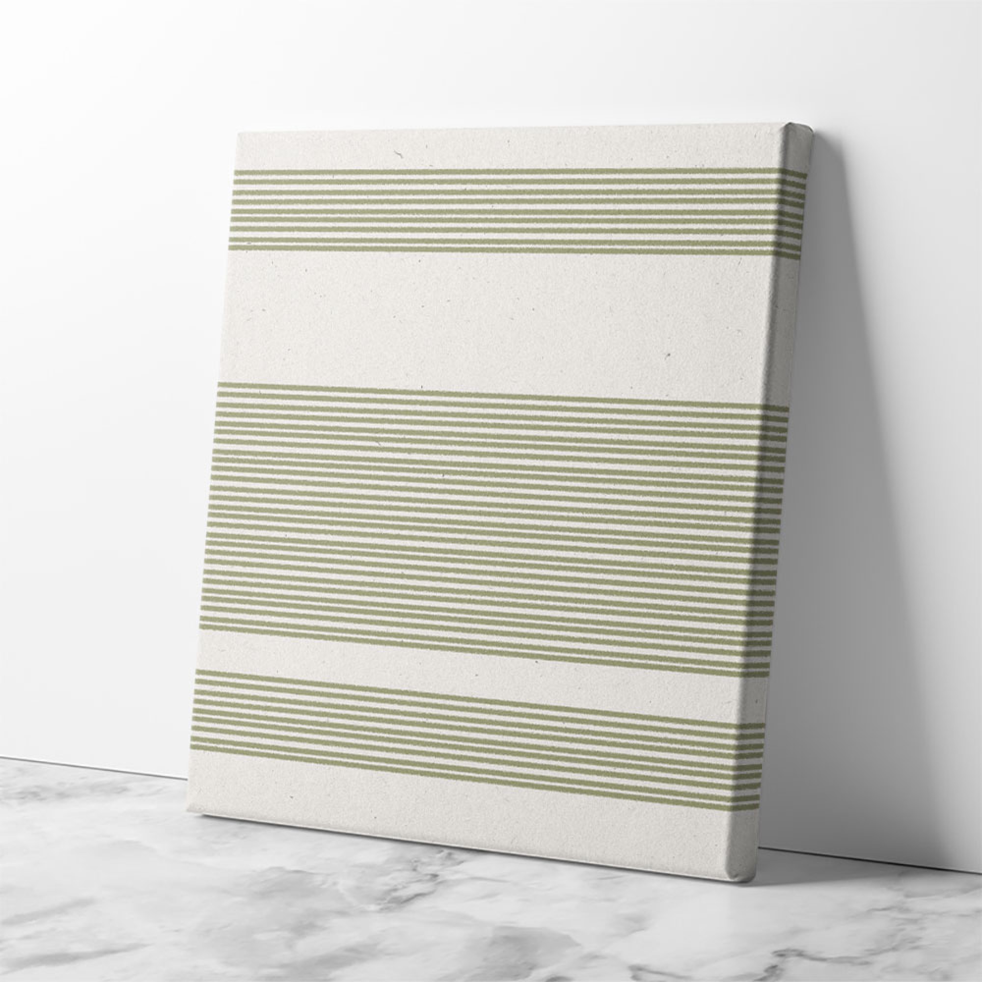 Simple Green Lines Pattern Wall Art