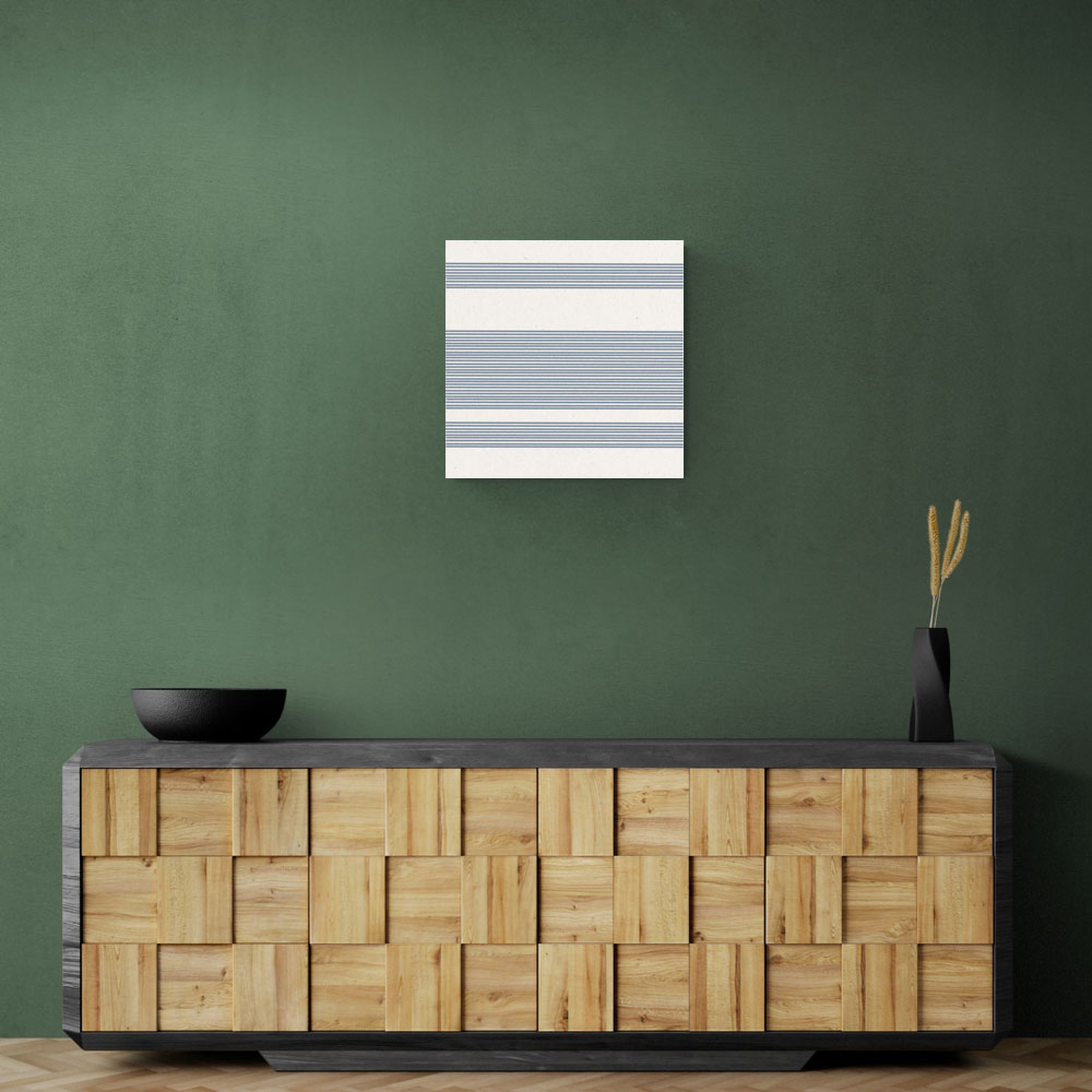 Simple Blue Lines Pattern Wall Art